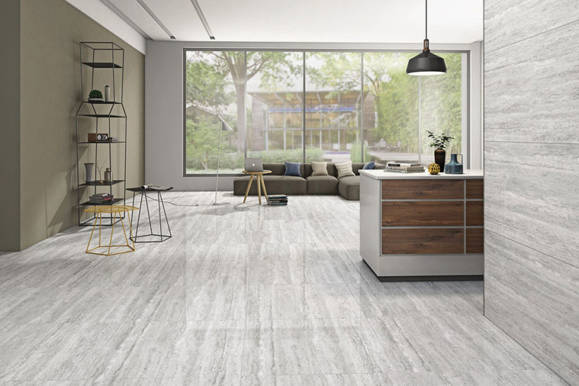 Travertino Titanium, Glazed Vitrified Tiles – JCC